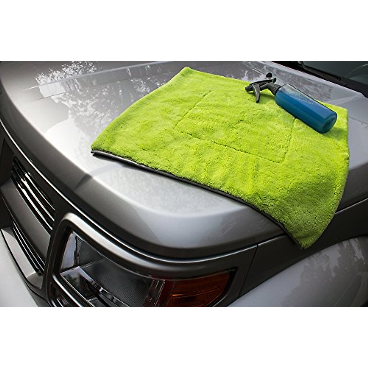 Autofiber [Motherfluffer] Mega Plush Rinseless Car Wash Towel 16"x16" - 2 Pack (Green)