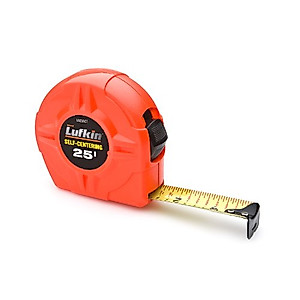 Lufkin L625SCTMP 1-Inch by 25-Feet Hi-Viz Self Centering Orange Power Return Tape