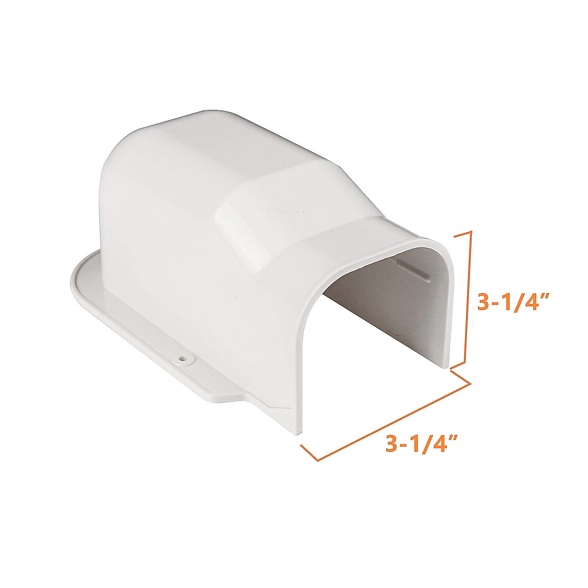 GCGOODS 3" W Wall Entry Cap, Decorative PVC Lineset Cover Kit Parts Accessories for Ductless Mini Split Air Conditioners, Central AC and Heat Pumps