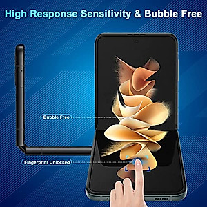 [1Set 5PCS] Galaxy Z Flip 3 Screen Protector, Inside TPU Film + Full Covered Outer + Back Cover Screen Protector, High Clarity, Anti-Shatter, Bubble Free for Samsung Galaxy Z Flip 3 5G Screen Protector
