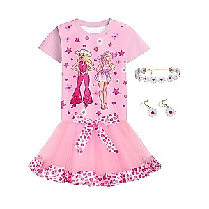 QUJQOM Costume Outfit Girls Kids Birthday Princess Tutu Dress with Necklace Earring QM032XL