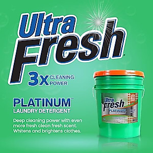 Ultra Fresh® 3X Platinum™ Laundry Detergent - Original Green™ - 5 Gallons - Deep Cleaning, Whitens & Brightens, Up to 640 Loads - Safe for HE Machines & Septic Systems, No Phosphates or Bleach