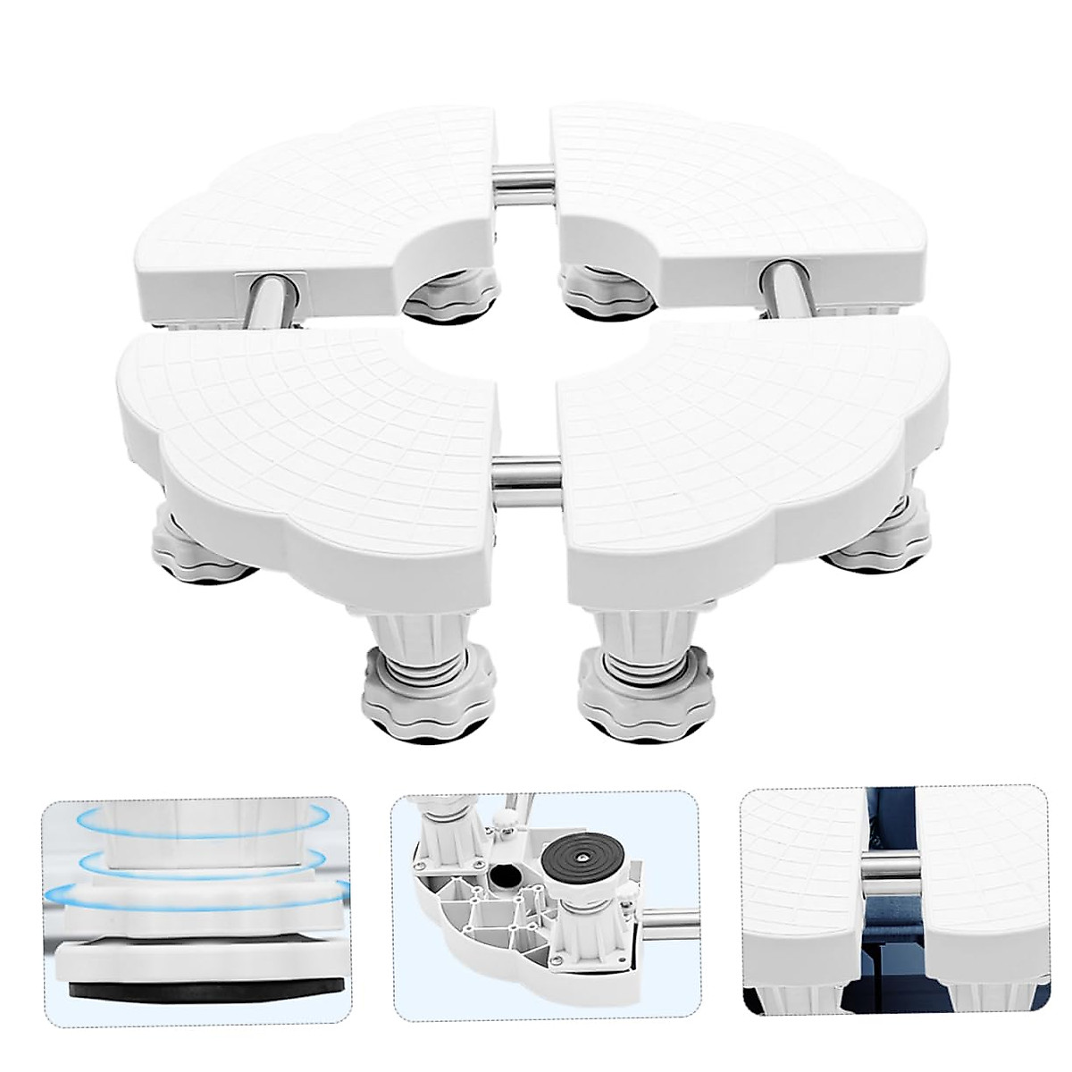 Yardenfun Air Conditioner Base Bracket Anti Vibration Washing Machine Support Stand for Mini Fridge Adjustable Base Washing Machine Stand Washer Stand White Plastic It Can Move Refrigerator