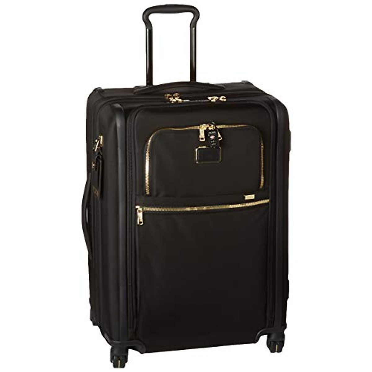 TUMI Alpha Short Trip Expandable 4-Wheeled Packing Case - Roller Bag for Short Trips & Weekend Getaways - Carry-On Luggage with 4 Spinner Wheels - Travel Suitcase for Men & Women - Black/Gold