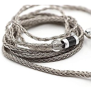 Linsoul Tripowin Zonie 16 Core Silver Plated Earphone Cable for BL03 TRN V90 V80 AS10 ZS10 ZS6 ES4 iems (2pin-0.78mm, 3.5mm, Grey)