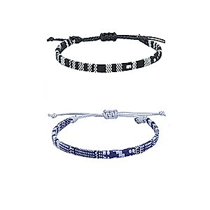 Bracelets For Men-2 Surfer Beach Bracelet Set-Holiday Gift-Hand Made boho Bracelets -Outdoor Sports Men'S And Women'S Anklet -Ethnic Hippie Style Accessories
