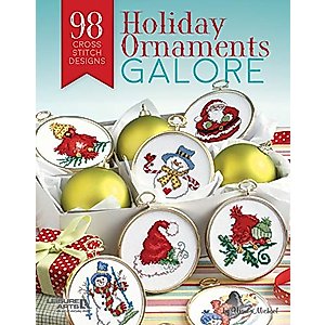 Leisure Arts XStitch Holiday OrnmntsGalorBk