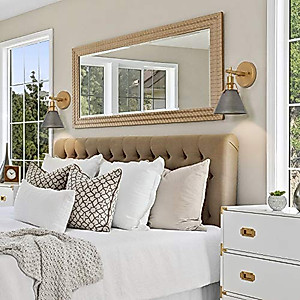 KSANA Gold Wall Sconces Lighting Fixture, Modern Vintage Wall Mounted Lamp 1-Light for Bedroom, Bathroom, Living Room, Antique Brass and Black Silver Finish