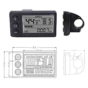 Motor Brushless Controller, 36V/48V 500/750W Waterproof LCD Display Panel Brushless Motor Controller Kit, Scooter Brushless Motor Speed Controller with LCD Panel for Electric Bicycle, EBike, Scooter
