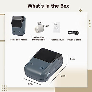 IKITEE B1 Label Maker, 2in Portable Thermal Label Printer with 1 Roll of 2×1.2in Label, Wireless BT Label Maker, Small Business Sticker Maker for Clothing, Address, Mailing (Blue)