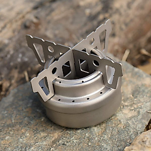 ATiAP Alcohol Stove Backpacking Stove Camping Stove Alcohol Burner with Cross Stand Titanium Ultralight Portable