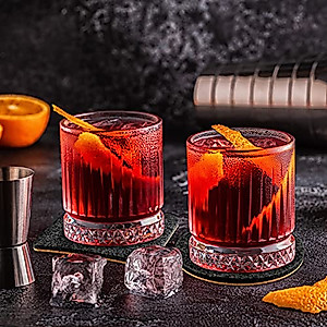 24 Pieces Felt and Cork Coasters for Drinks 4 Inch Two Sided Absorbent Felt Coasters Square and Round Drink Coasters Black for Cup Beer Glass Table Desk Furniture Protection Anti Slip