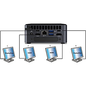 America's NUC11! Intel NUC NUC11TNHi7 Mini PC/HTPC, Quad-Core i7-1165G7 - Up to 4.7 GHz Turbo, NVMe SSD DDR4-3200MHz RAM, WiFi 6, BT 5.0 TB 3 & 4, 4X4K Monitor Capable (64GB RAM + 1TB Top-Tier NVMe)