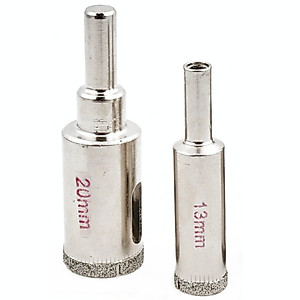 JINGLING Diamond Drill Bits Set 1/2" 3/4" Tile Hole Saw Masonry Tools for Stone Glass Pack of 2Pcs