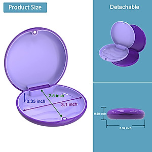 Aligner Case with Magnetic Closure and Textured Liner, Solid Orthodontic Retainer Case with 2Pcs Aligner Removal Tools, for Invisalign, Aligner, Night Guard (Purple + Pink)