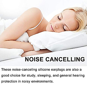 Ear Plugs for Sleeping, Reusable Silicone Moldable Noise Cancelling Sound Blocking Reduction Earplugs for Swimming, Snoring, Concerts, Shooting, Airplanes, Musicians, 32dB Highest NRR