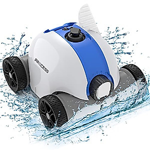 Rock&Rocker Cordless Robotic Pool Cleaner, Automatic Pool Vacuum with Dual-Drive Motors, Up to 90 Mins Working Time, for Above/Inground Swimming Pools Up to 861 Sq Ft, Blue