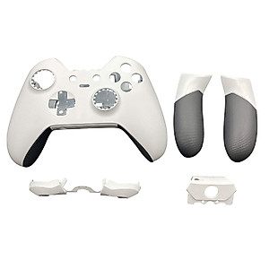 Meijunter Replacement Full Housing Shell Case Cover Faceplate Repair Parts for Xbox One Elite 1st Series Controller (White)