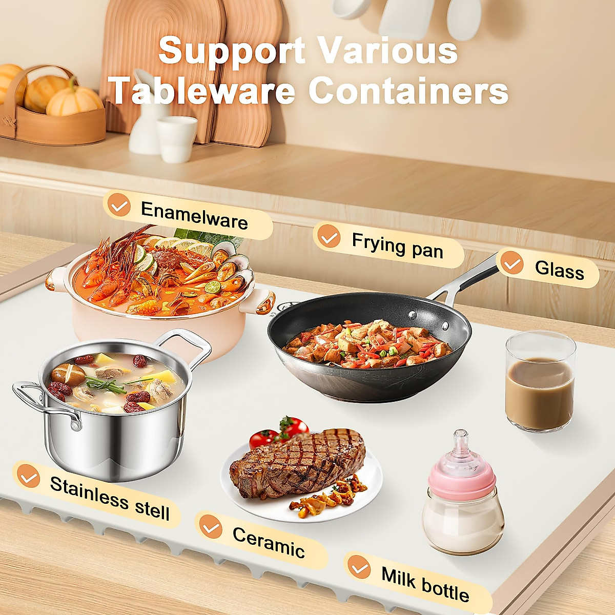 Nsyee Food Warming Mat, Electric Warming Tray with 3 Temperature Settings and Timer, Rollable Food Heating Mat, Premium Silicone Material, Multifunctional Food Warmer for Buffet, Party, Everyday Use