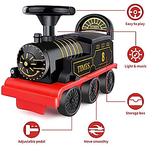 DoxiGlobal 2 in 1 Ride on Train Toys Electric Train Set trackless Cargo Car with Music for Kids Toddler Boys Birthday Gifts (Train)