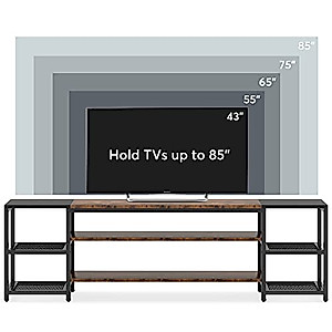 Tribesigns 78 Inch TV Stand for TVs up to 85 Inch, Media Entertainment Center Console Table, Industrial 3-Tier TV Console Table with Storage Shelves for Living Room, Entertainment Room