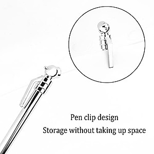 6PCS Pencil Tire Pressure Gauge Kit,10-50 PSI Heavy-Duty Stainless Steel Tire Gauges for Tire Pressure+Black Valve Stem Caps,Universal Wheel & Tire Accessories & Parts