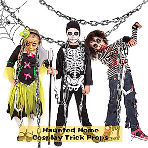 2 Pack Halloween Plastic Chain Props Halloween Fake Chain with Hook Halloween Chains Prop for Halloween Costume Party Prisoner Haunted Home Decoration