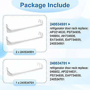 240534701 & 240534901 Refrigerator Door Shelf Replacement Compatible with frigidaire kenmore Door Shelf Rack Bar Rail Replaces AP3214631 PS734936 948952 AP3214630 PS734935 EA734935 948954 AH734935