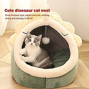 ZLXDP Removable Dragon Shaped WashableCat Beds Indoor Detachable Semi-Closed Pet House Kennel Nest for Cats (Size : Medium)