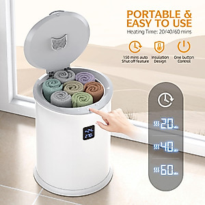 WXKNV Large Towel Warmer for Bathroom, Luxury Hot Towel Warmer with Timer, LED Display Time and Temperature, Insulation Effect Up to 150 Minutes, Delay Time Up to 24 Hours, Best Ideals