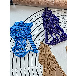 Set of 4 Ninja Turtle Raphael, Leonardo, Donatello & Michelangelo 6” Cookie Cutters and Molds Produced by 3D Kitchen Art