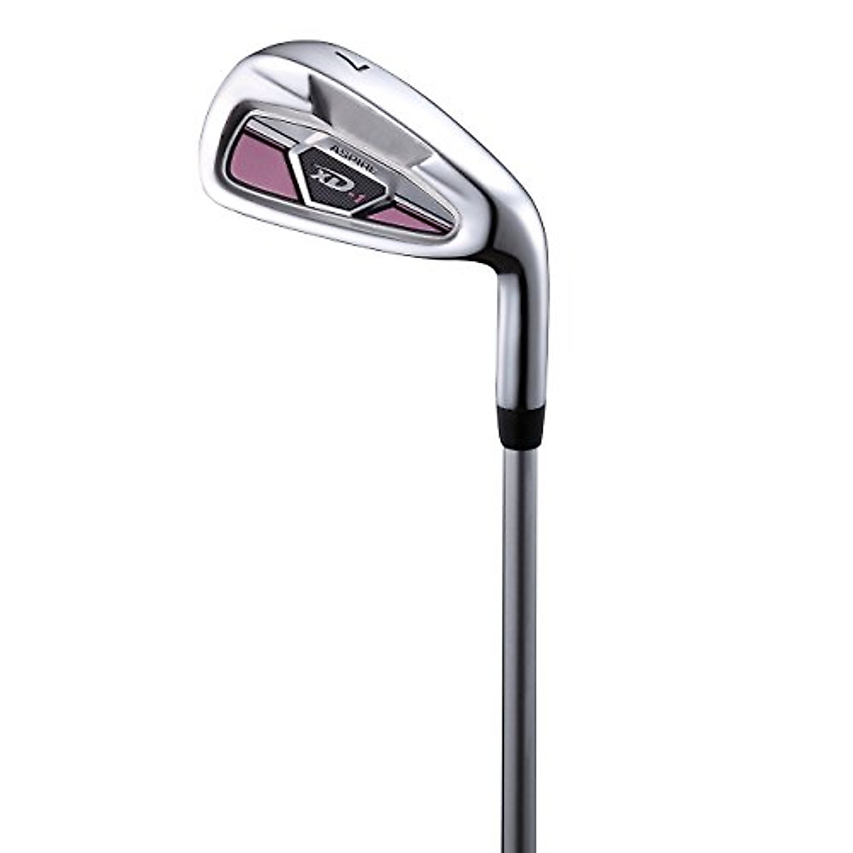 Aspire XD1 Ladies Womens Complete Right Handed Golf Clubs Set Includes Titanium Driver, S.S. Fairway, S.S. Hybrid, S.S. 6-PW Irons, Putter, Stand Bag, 3 H/C's Pink (Cherry Right Petite Size -1")