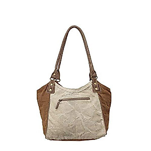 Crystal Soap Genuine Upcycled Canvas Leather Handle Shoulder Bag