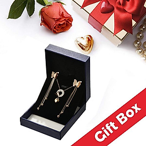 EVEVIC Stainless Steel Butterfly Necklace Earrings Set for Women 14K Gold Plated Hypoallergenic Jewelry Sets (Style-B Rose-Goldtone)