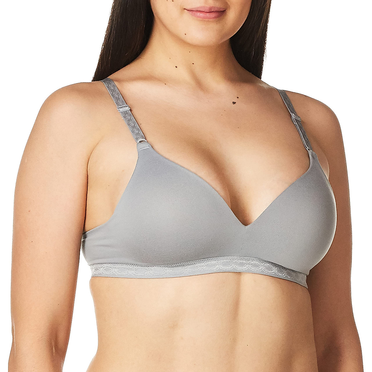 Warner's Women's Blissful Benefits Super Soft Wireless Lightly Lined Comfort Bra RM1691W, Graphite Gray, 38C