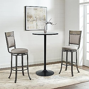 Round Bar Table 40" Height Modern Pub Table with Solid Top and Sturdy Metal Base, High Top Table for Kitchen, Dining Room, Bistro, Cocktail, Black