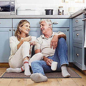 Kitchen Mats for Floor,Kitchen Rug, Nonskid, Washable,Absorbent Kitchen Runner Rug for in Front of Sink,Entryway,Hallway,Rubber Backing Indoor Door Mat,Farmhouse Style Standing Mat,17.3"x28",Grey