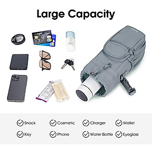 sportsnew Water Bottle Holder with Strap 32oz 40oz Insulated Water Bottle Carrier Sling Bag with Phone Pocket Tumbler Bag Crossbody Cup Sleeve for Walking Hiking Travelling Carrying, Greyish Blue