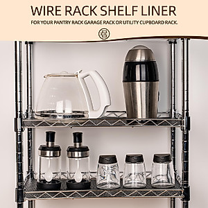 Shelf Liner for Kitchen Cabinets Black- Food Safe, Non-Adhesive, and Waterproof - Easy to Clean and Reusable - Perfect for Shelves,Fridge,Drawers,Cupboard and Pantry Cabinets (12" x 120"/Black)