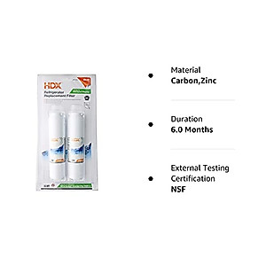 HDX FMM-2 Replacement Water Filter / Purifier for Whirlpool Refrigerators (2 Pack)
