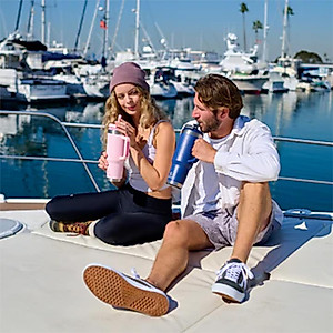 HydrationHub USA Pelican Porter™ Dual - 40 oz. Dual Lid, Recycled Double Wall Stainless Steel Travel Tumbler, Jet Black