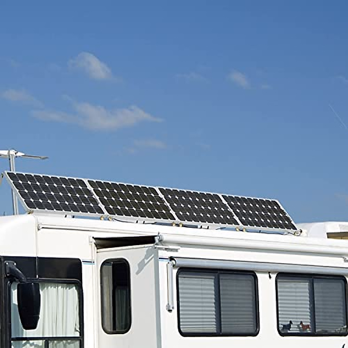 AUECOOR 480W Solar Kits 4pcs 120Watt 12Volt Solar Panel Moncrystalline Module 40A Charge Controller Extension Cable Mounting Brackets for RV Trailer Camper Marine Off Grid