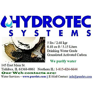 Granular Activated Carbon - 5 Pound Bag - Coconut 12 x 30 NSF/ANSI 61 Certified Drinking Water Grade (0.17 Cuft - 5 Pounds