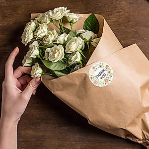 WOOHOOROO Thank You Floral Printed 500pcs 2" Roll Label Sticker Gift Decoration Seals