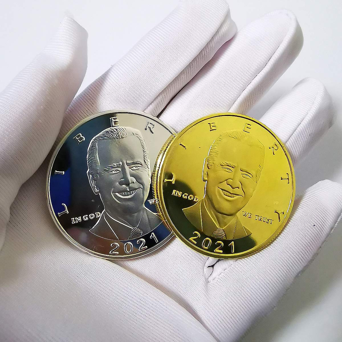 Kocreat Biden 2021 US President Relief Gold Silver Plated Coin-Great American Liberty Eagle Lucky Morgan Coin Hobo Coin Souvenir Coin Challenge Coin Replica Silver