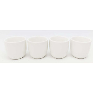JapanBargain 2724, Sake Cups Set Japanese Porcelain Wine Saki Cup Small Tea Cup Microwave and Dishwasher Safe, White Color, 4 Cups