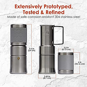 nCamp - Café, Portable Coffee Maker, Portable Espresso Machine, Compact Camping Coffee Maker, Stainless Steel Travel Coffee Maker with Camping Coffee Cup, Reusable, 12 oz