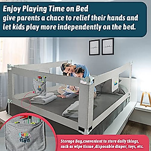 SuperStyle Bed Rail for Toddlers 59 Inch, Upgrade Extra Long Bed Rail Guard for Kids, Safety Bed Fence Protector Rail with Soft Breathable Fabric, fit Twin, Full, Queen, King Size Mattress