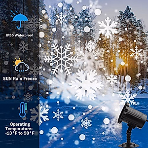 2022 Newest Snowfall Christmas Light Projector, Indoor Outdoor Holiday Night Light Projector, Rotating Snow Falling Projector Lamp for Halloween Xmas New Year Gift Wedding Garden Landscape Decorative