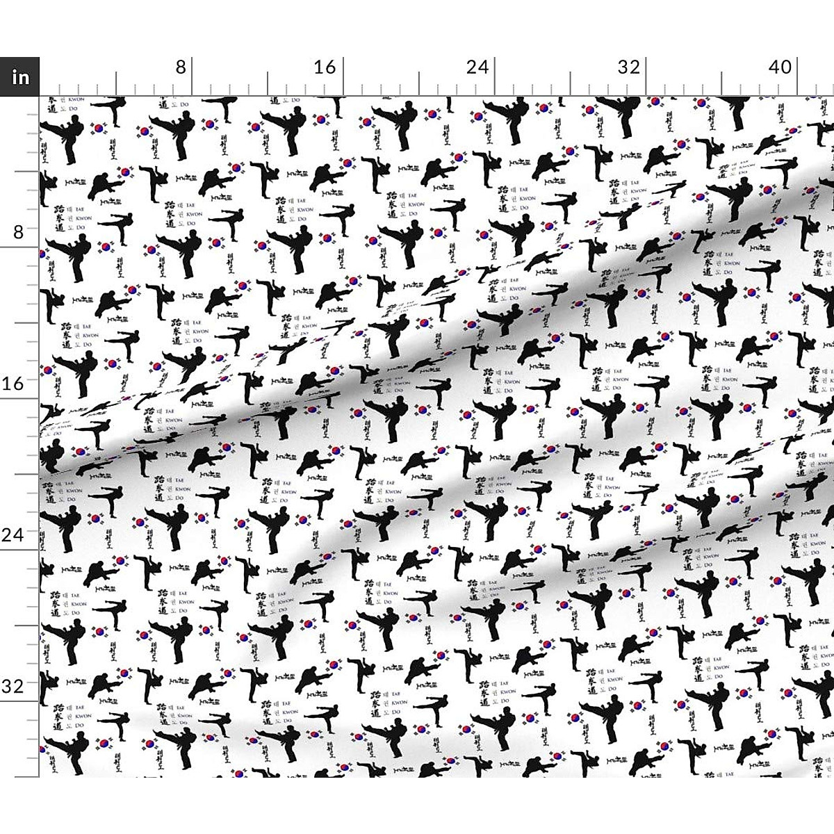 Spoonflower Fabric - Large Print Martial Arts Fitness Health Printed on Petal Signature Cotton Fabric by The Yard - Sewing Quilting Apparel Crafts Decor